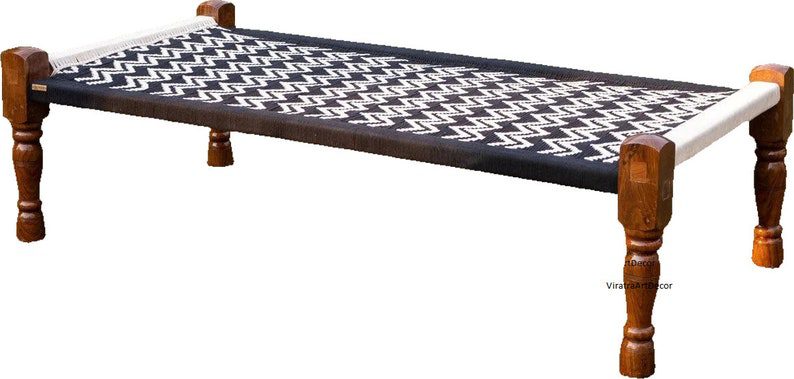 Wooden Indian Desi Rajasthani Khat, Solid Wood Charpai,Handmade Khat ...