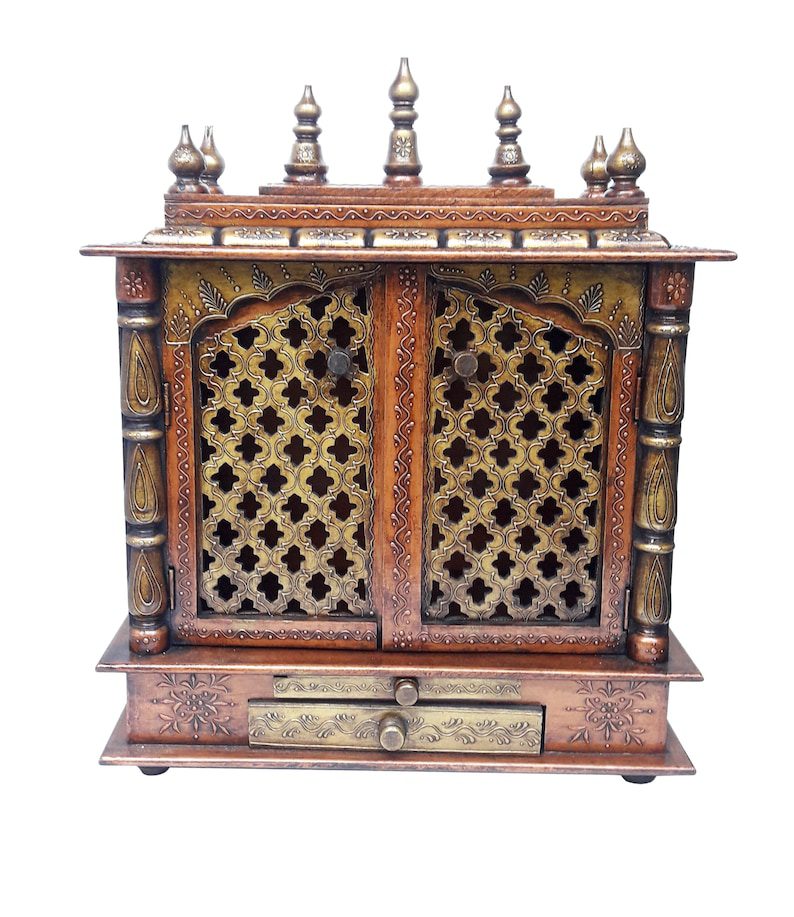Wooden Temple Mandir Handcrafted Window Pooja Ghar Mandap For Worship ...