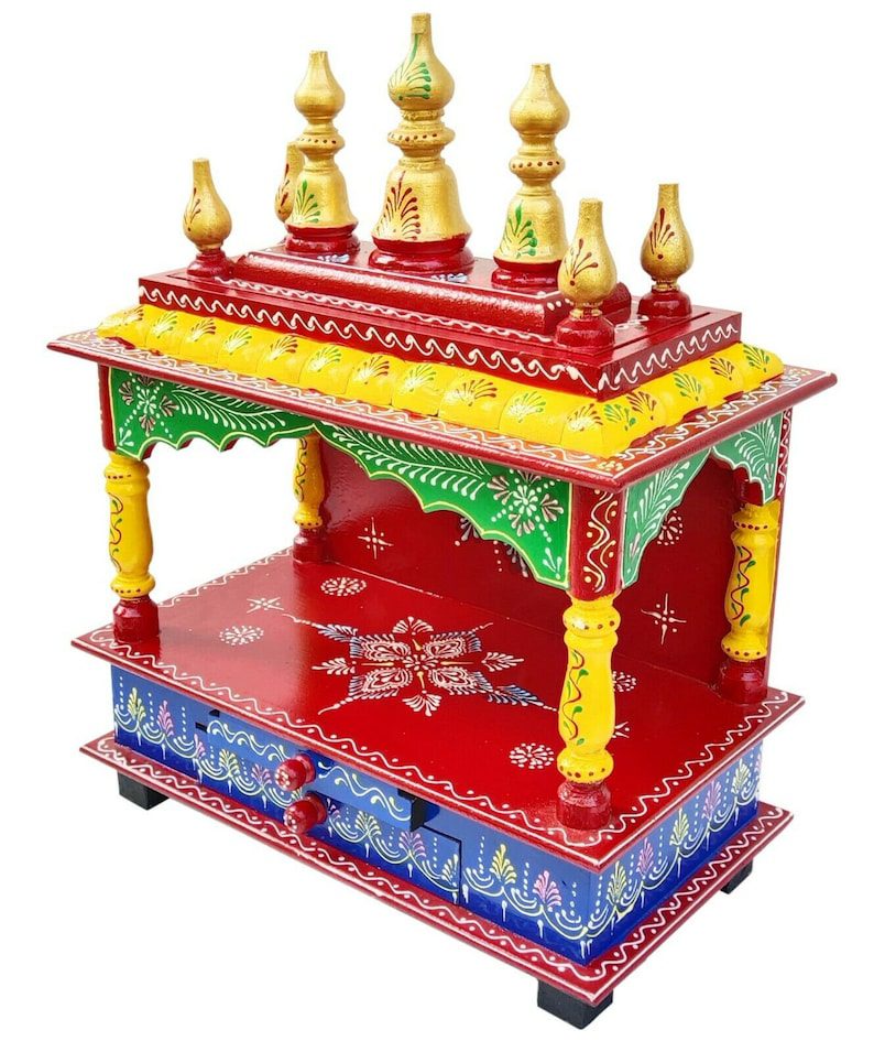 Wooden Temple Mandir Handcrafted Mandir Pooja Ghar Mandap For Worship ...