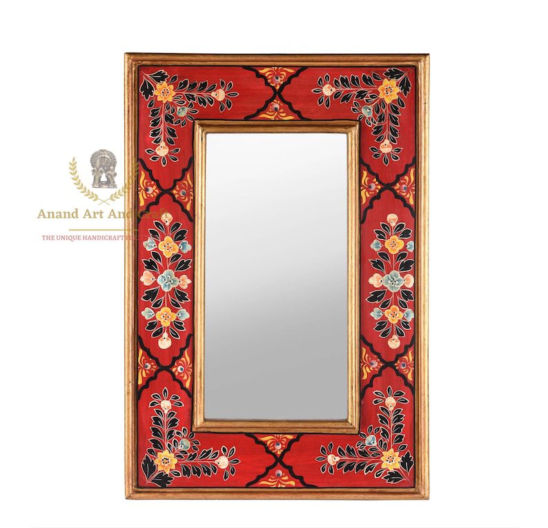 Wood Hand Painted Indian Mirror Frame Wall Mirror Frame Wall Mirror ...