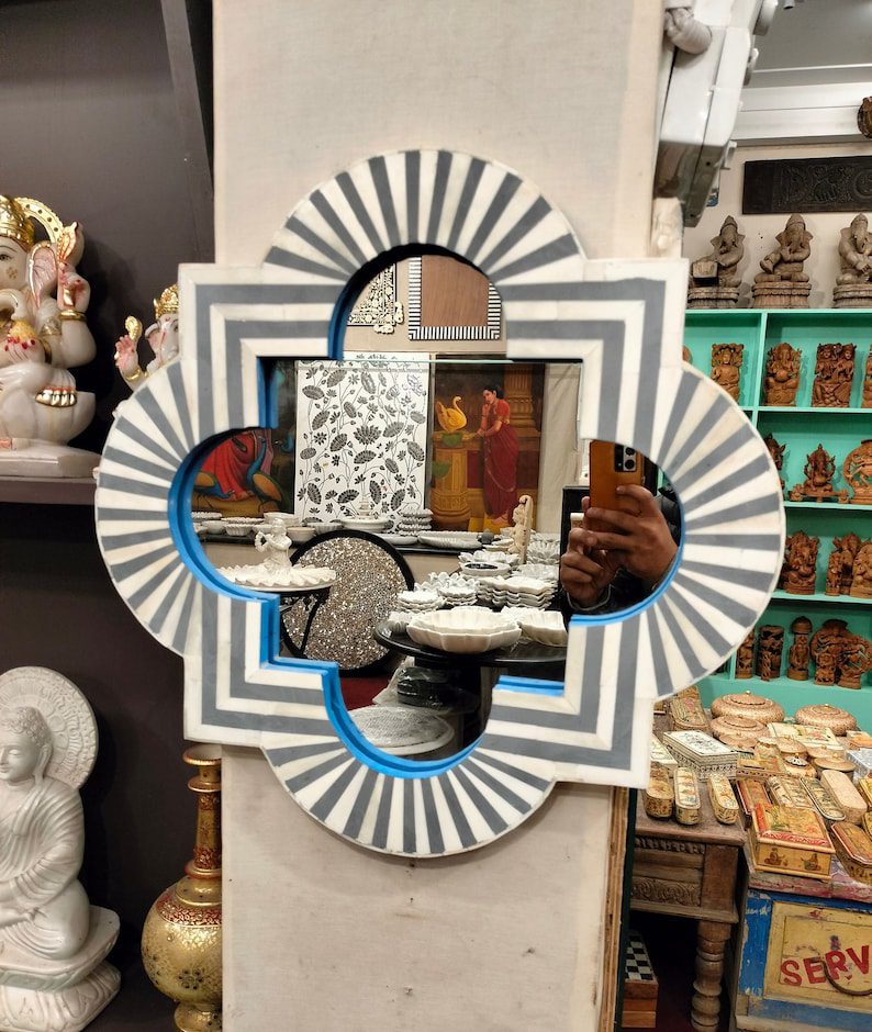 Bone inlay mirror frame home decor bone inlay mirror bone inlay bone ...