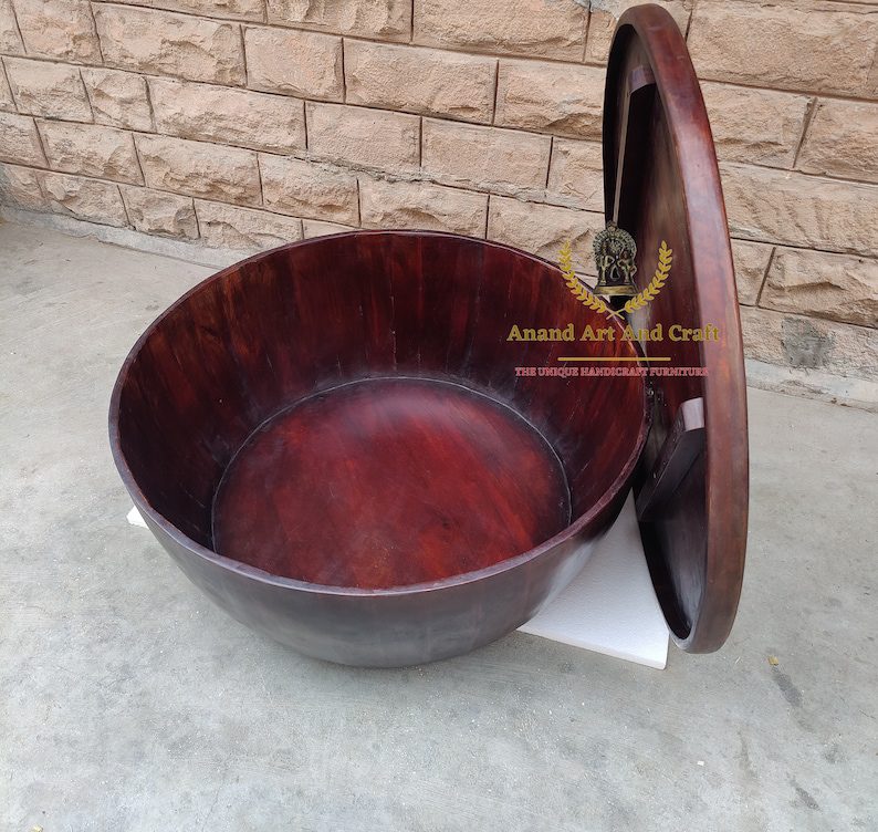 Wooden Coffee Table Storage Wooden Cocktail Table Unique table Hand ...