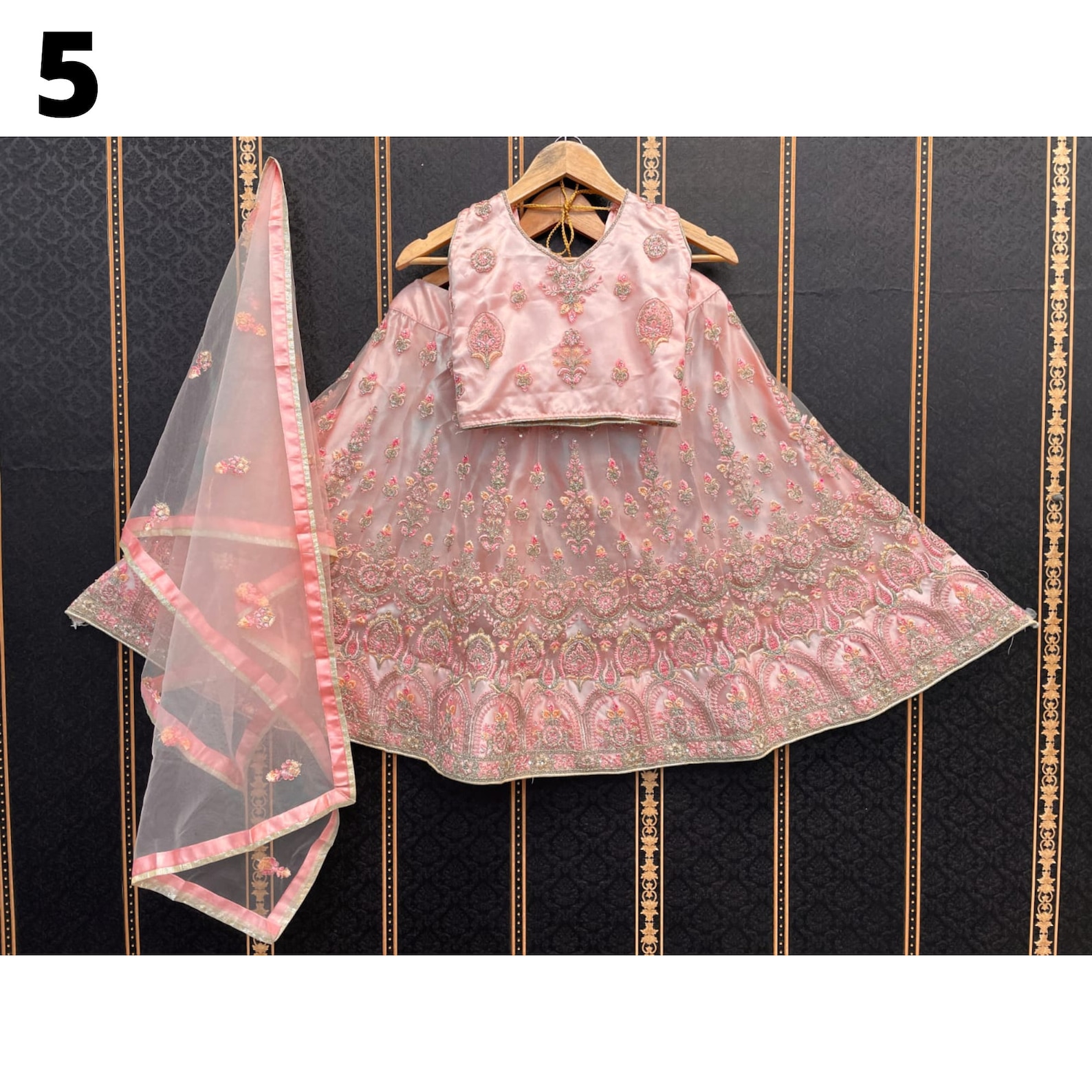 Kids Lehenga Blouse With Heavy Embroidery Work, Indian Wedding Dresses ...