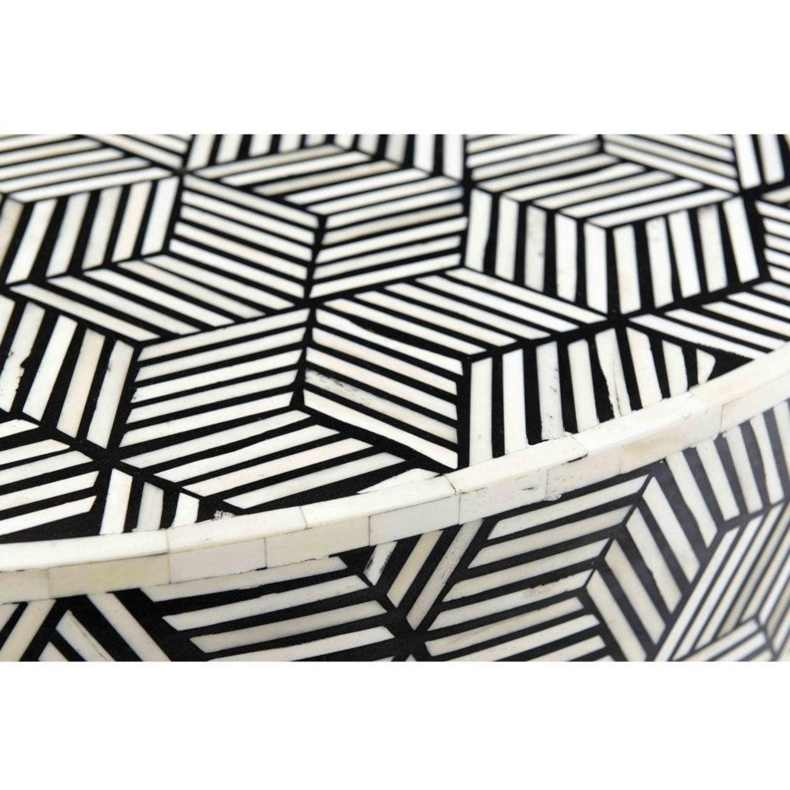 Antique handmade Bone Inlay Geometric Black Coffee Table Bone Inlay ...
