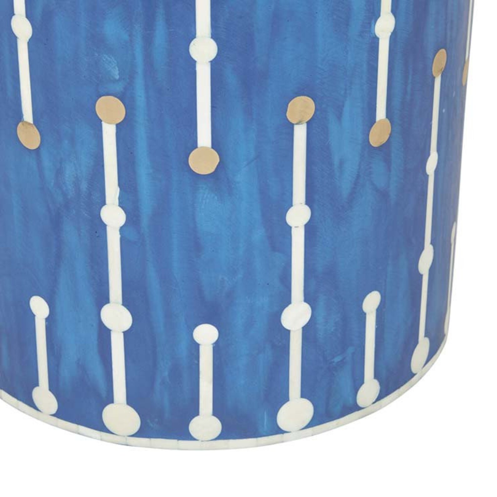 Handmade Bone Inlay Blue Round side Table Nightstand End Table - SwiftEZ