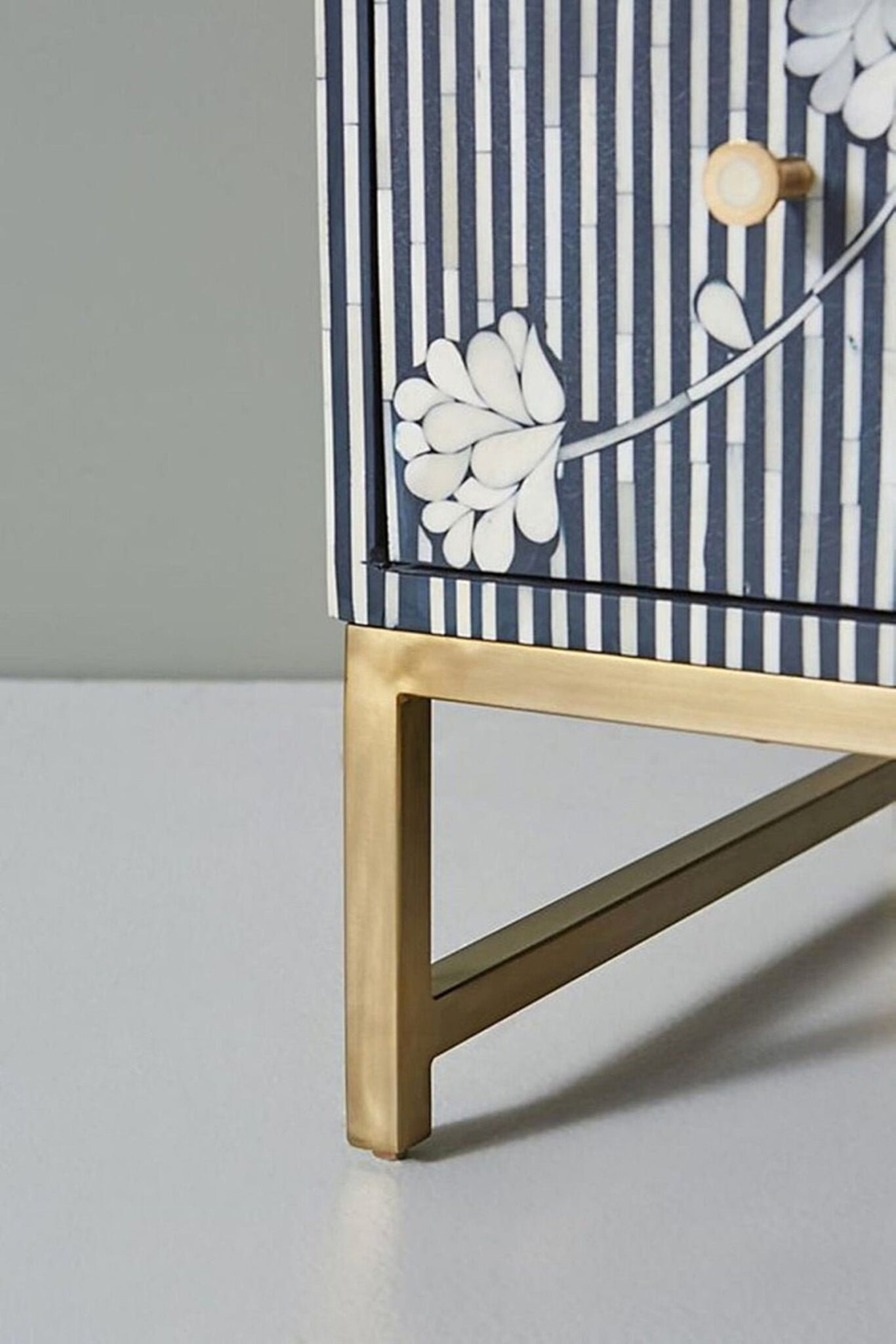 Handmade Bone Inlay Blue Floral Stripe Sideboard Bone Inlay Buffets ...