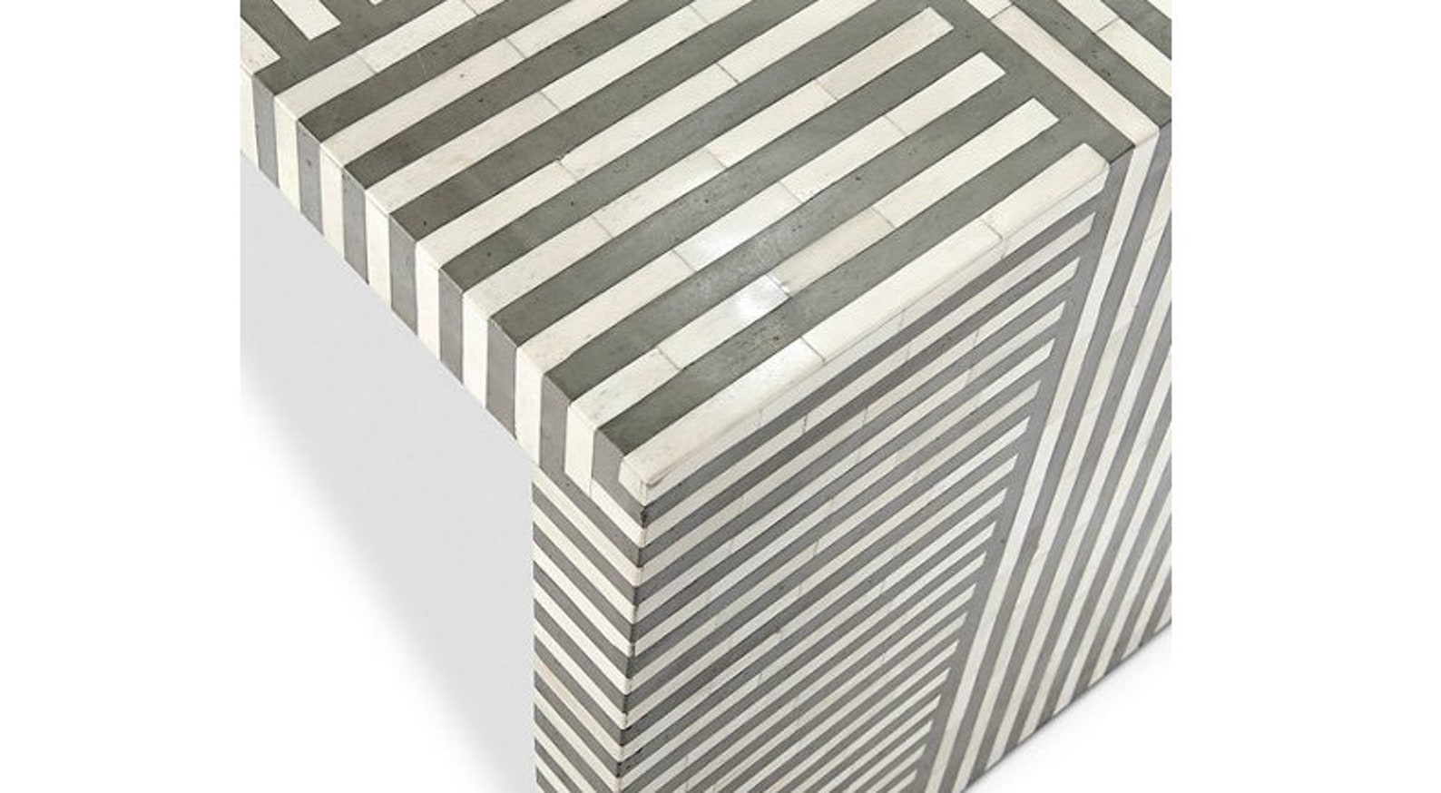 Handmade Bone Inlay Black Stripe Coffee Table Bone Inlay Coffee Table ...